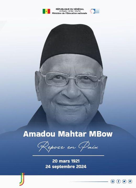 Hommage à Amadou Moctar Mbow : un pilier de l'éducation et de la ...